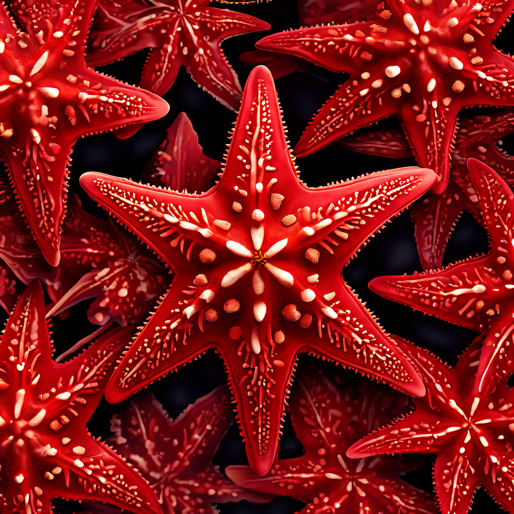 Little red sea stars by Barbara Treen - Playground