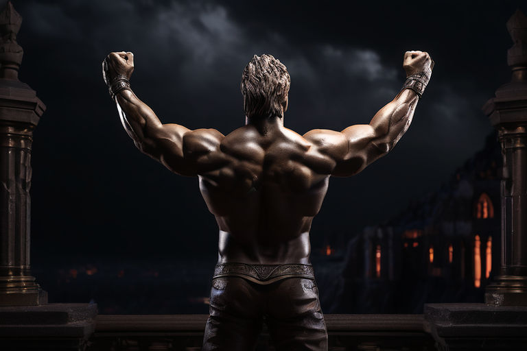 Stoic brown stone statue by Lais Dantas - Playground