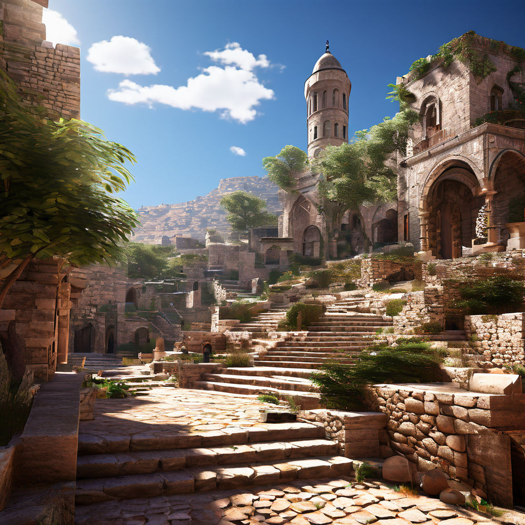 A series of steps are depth rendered into the streets of tur... by ...