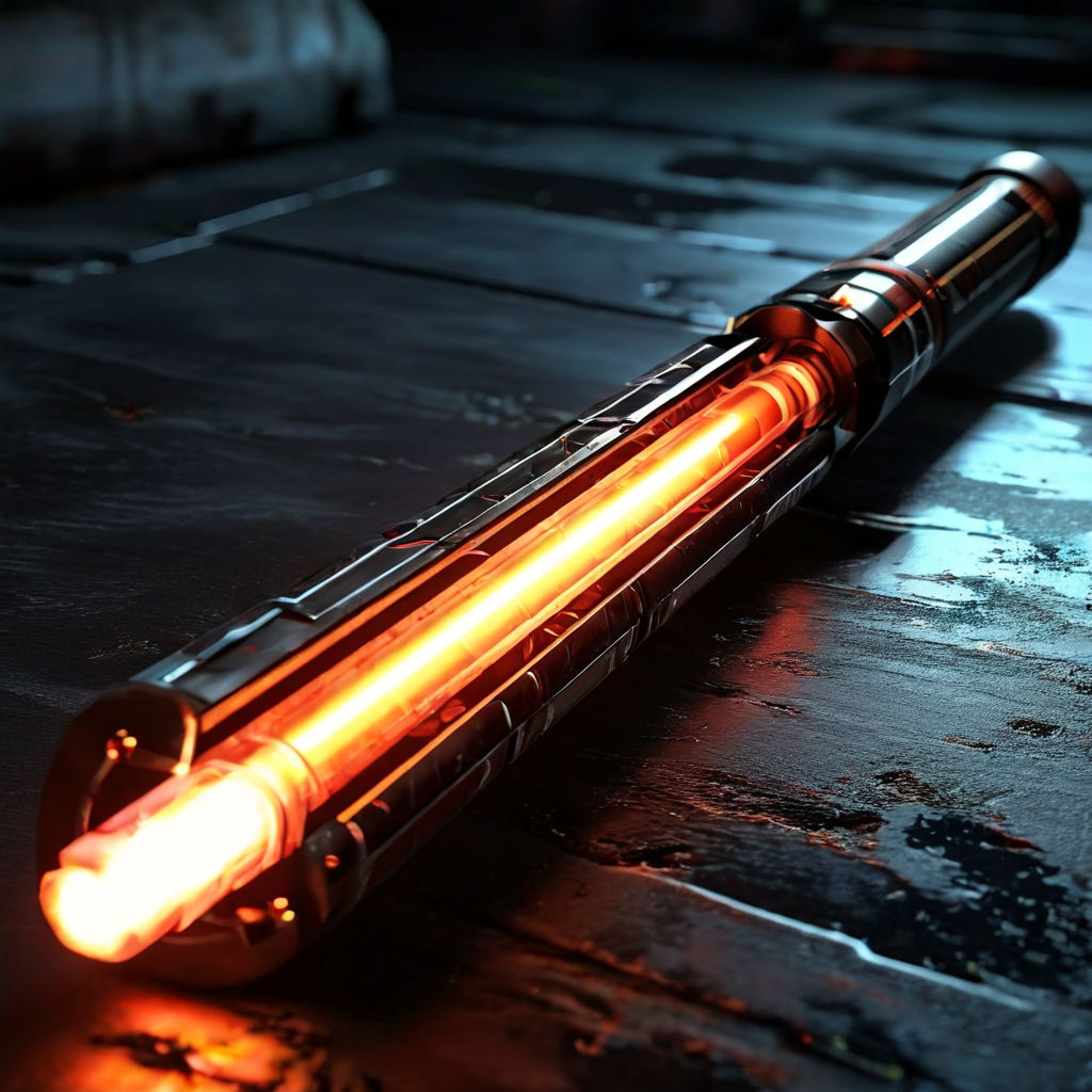 Create a cartoon Star Wars lightsaber with a metal shaft by Viktor ...
