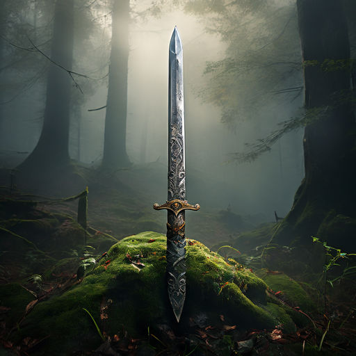 Medieval sword standing upright by Joshua Roberts - Playground