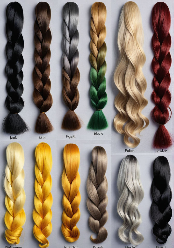 Hair color chart showcasing an array of braiding hair shades by Nyla ...