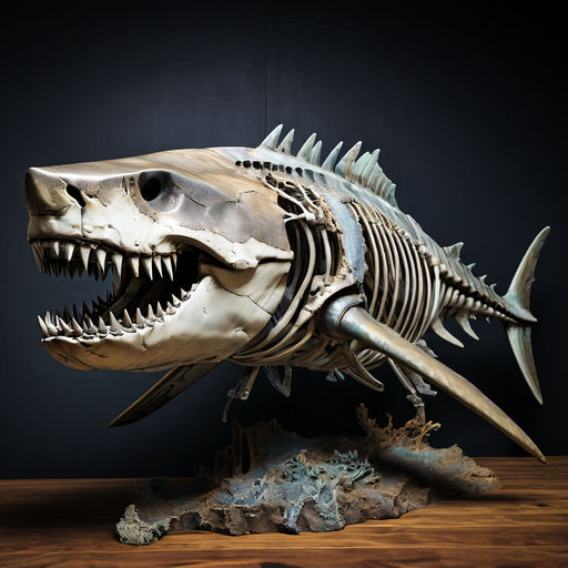 Megalodon shark skeleton bones anatomy by OsOs - Playground