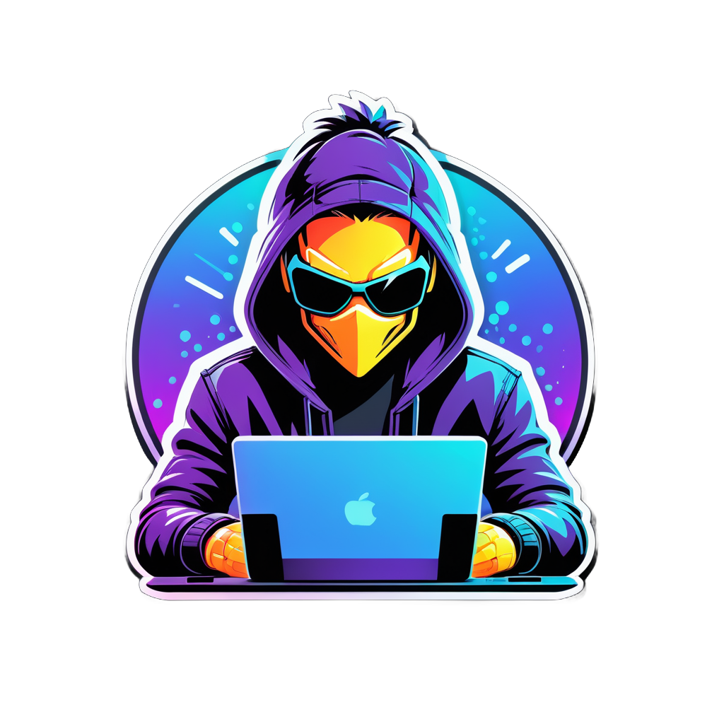 I made an AI sticker of cool hacker on computer