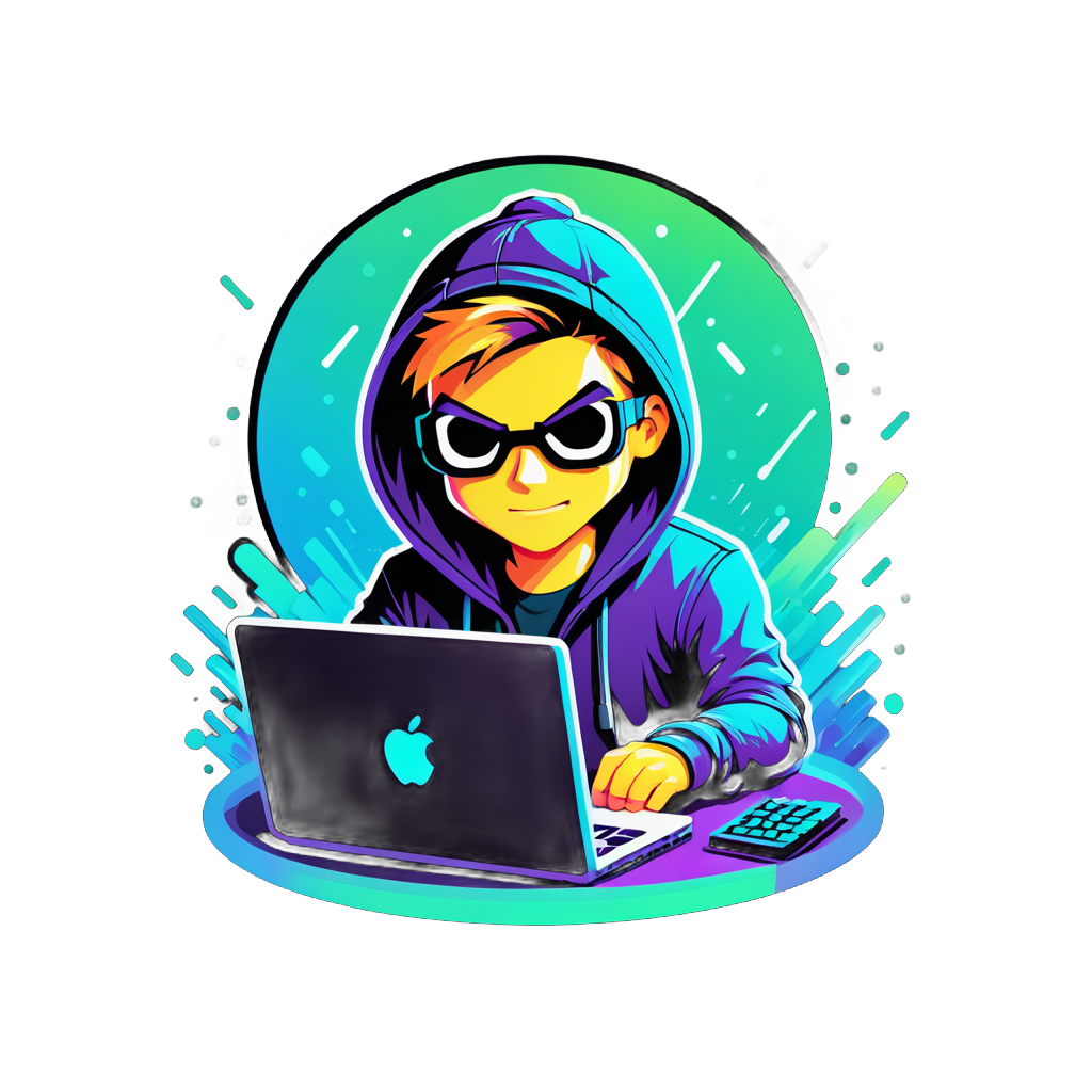 I made an AI sticker of awesome hacker coding on computers