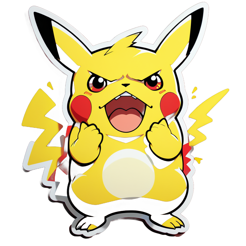 I made an AI sticker of Pikachu angry