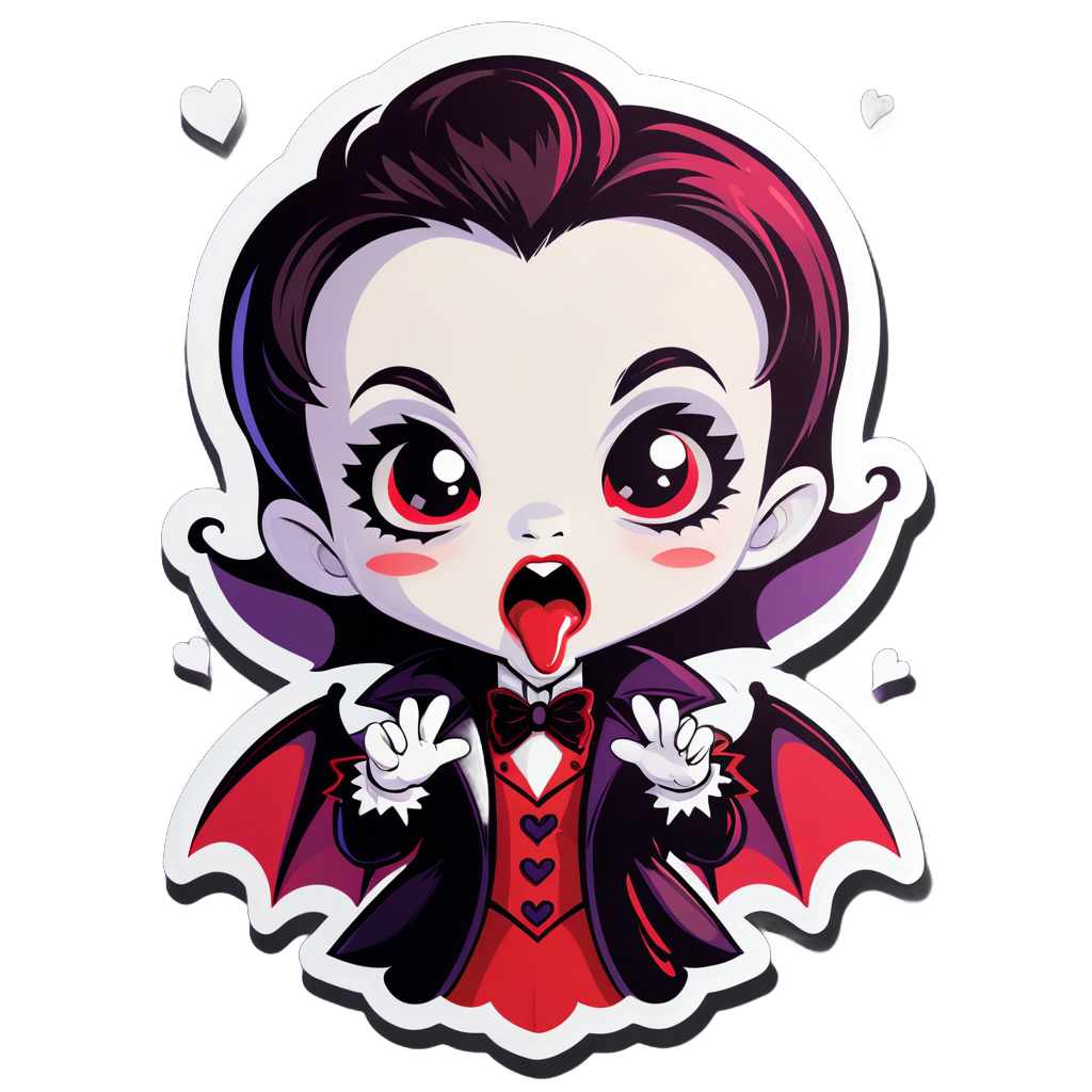 I made an AI sticker of Cute vampire sending kisses