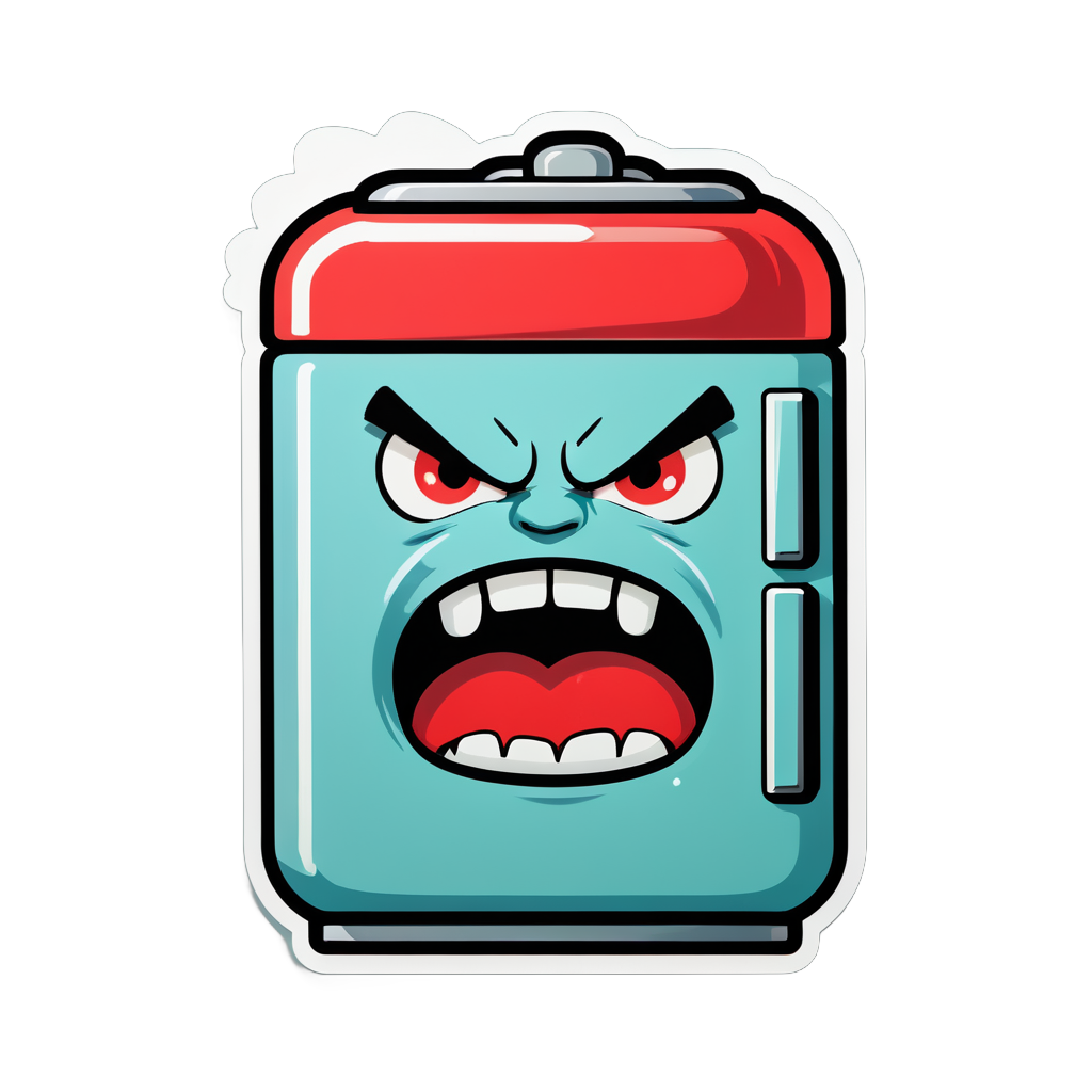 I made an AI sticker of angry fridge