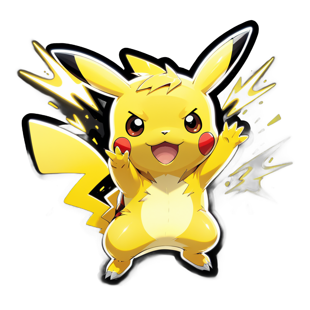 I made an AI sticker of pikachu releasing lighting with it's tail
