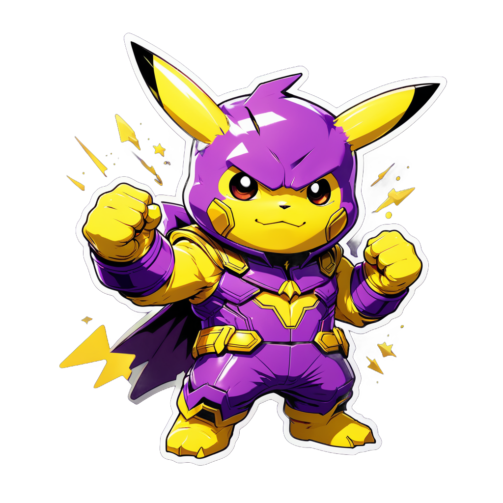 I made an AI sticker of pikachu in Thanos's suit using fist