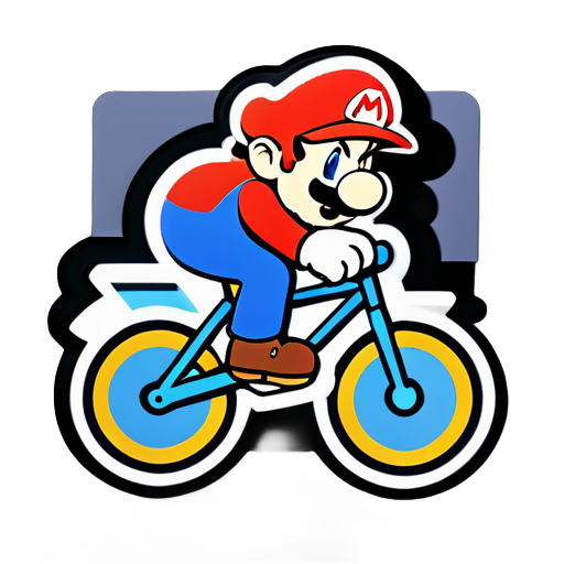 I made an AI sticker of Mario rides a bike