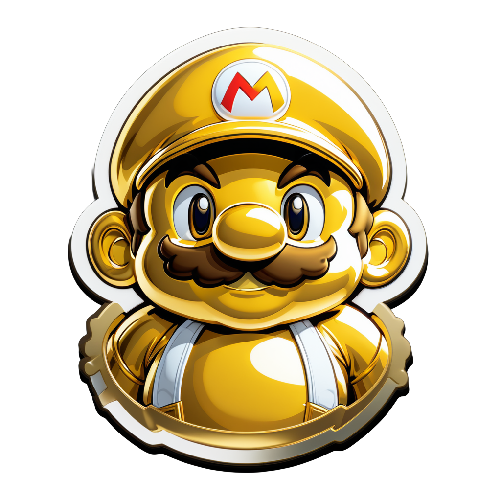 I made an AI sticker of GOLD MARIO