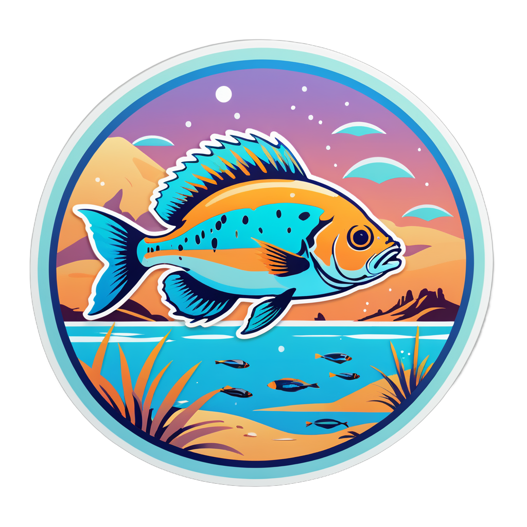I made an AI sticker of fish in desert