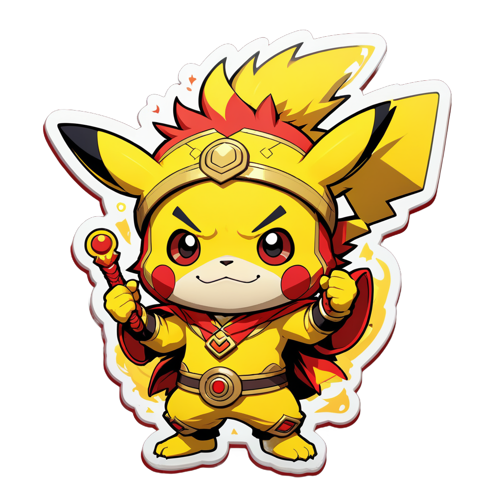 I made an AI sticker of pikachu in monkey king's suit