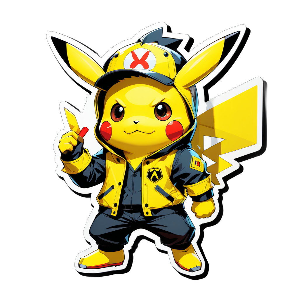 I made an AI sticker of pikachu in software engineer's suit