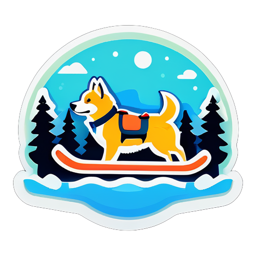 I made an AI sticker of dog sled