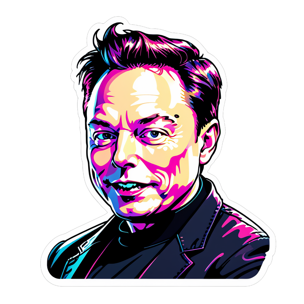 I made an AI sticker of evil elon musk