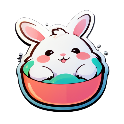 I made an AI sticker of fat cute rabbit
