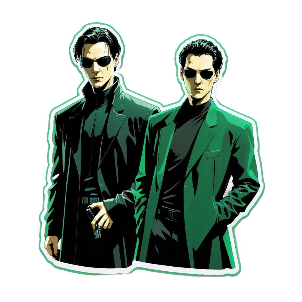 I made an AI sticker of neo from the matrix and the protagonist from ...