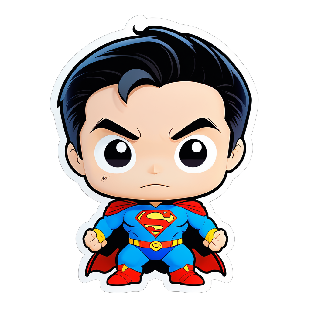 I made an AI sticker of Chibi superman