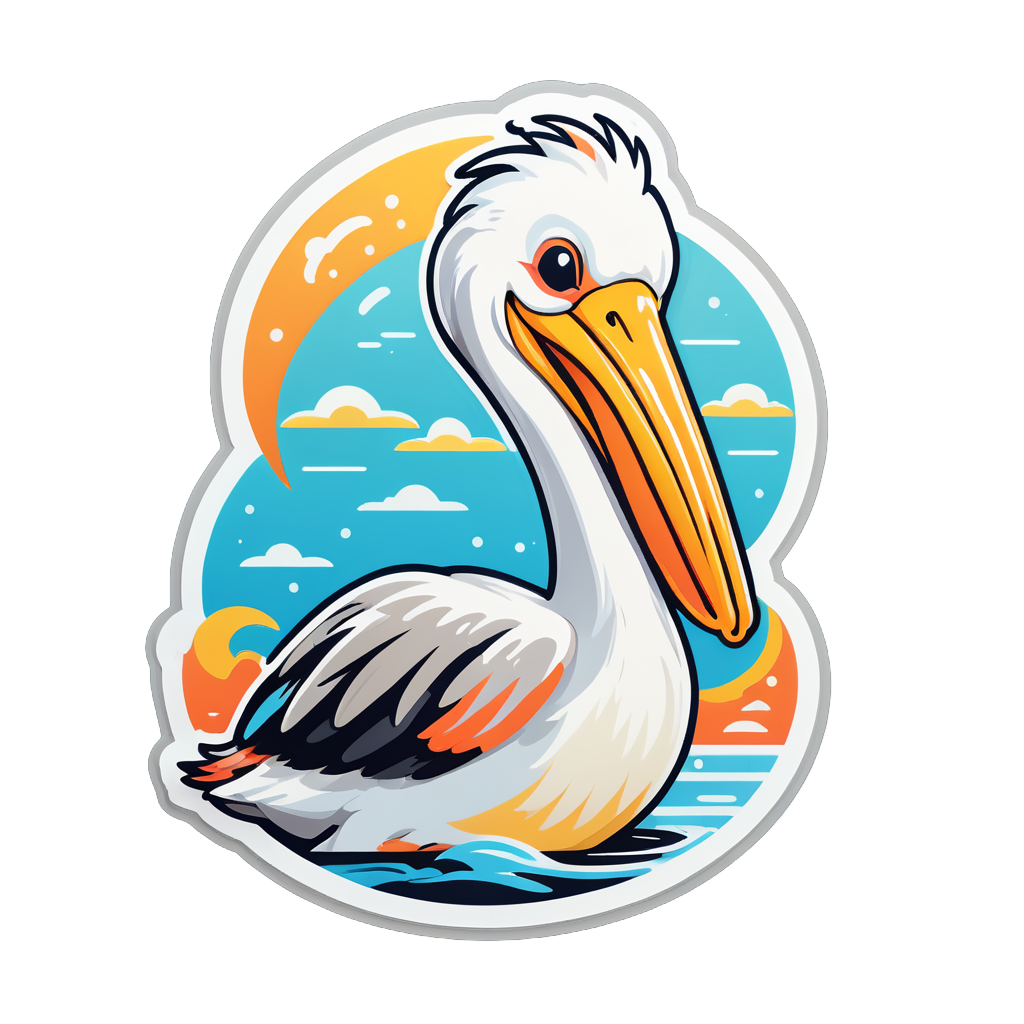 I made an AI sticker of happy pelican