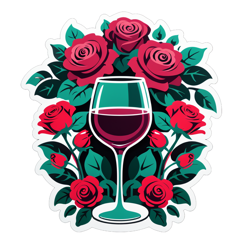 I made an AI sticker of roses in wine