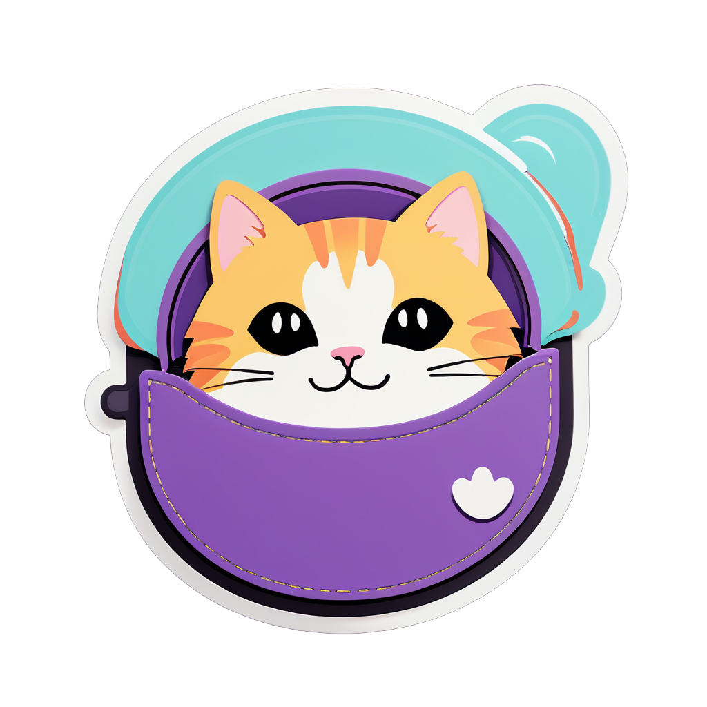 I made an AI sticker of Cat pouch