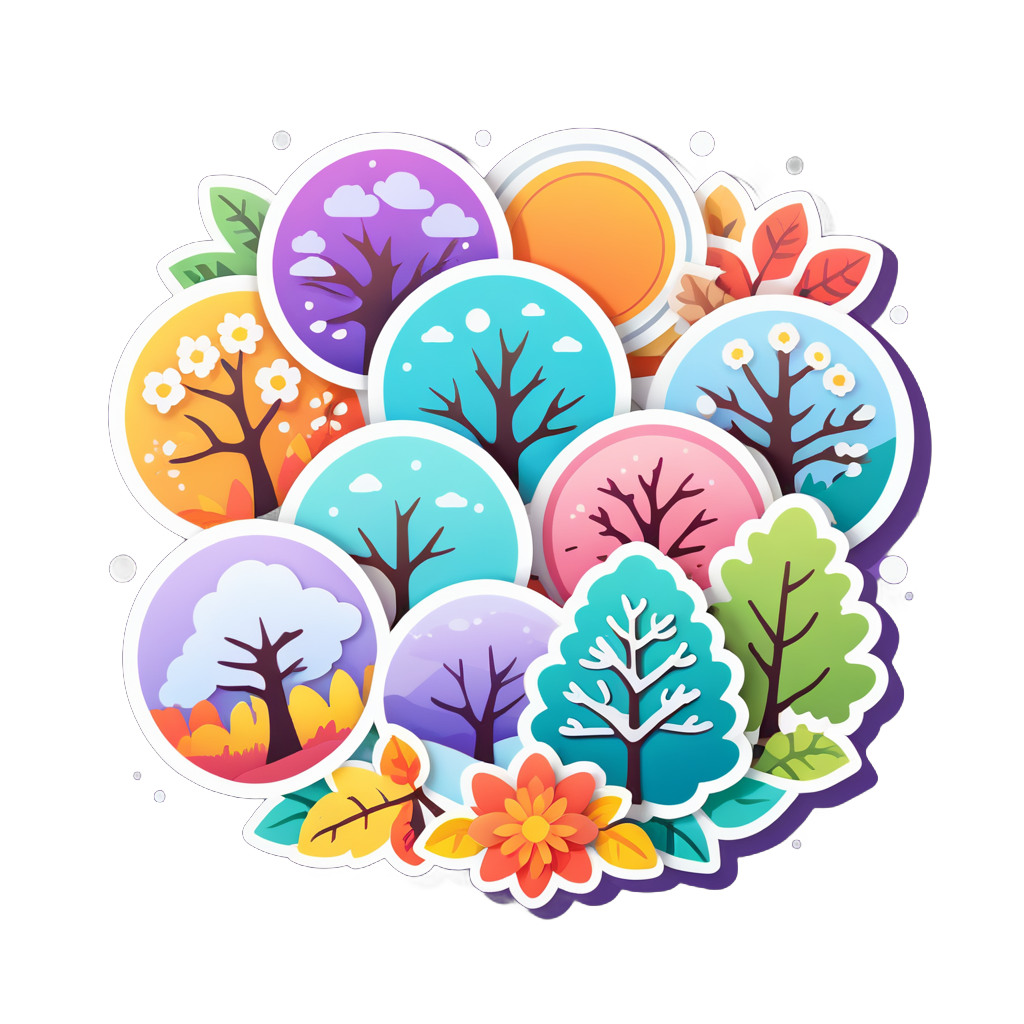 I made an AI sticker of spring, summer, fall, winter