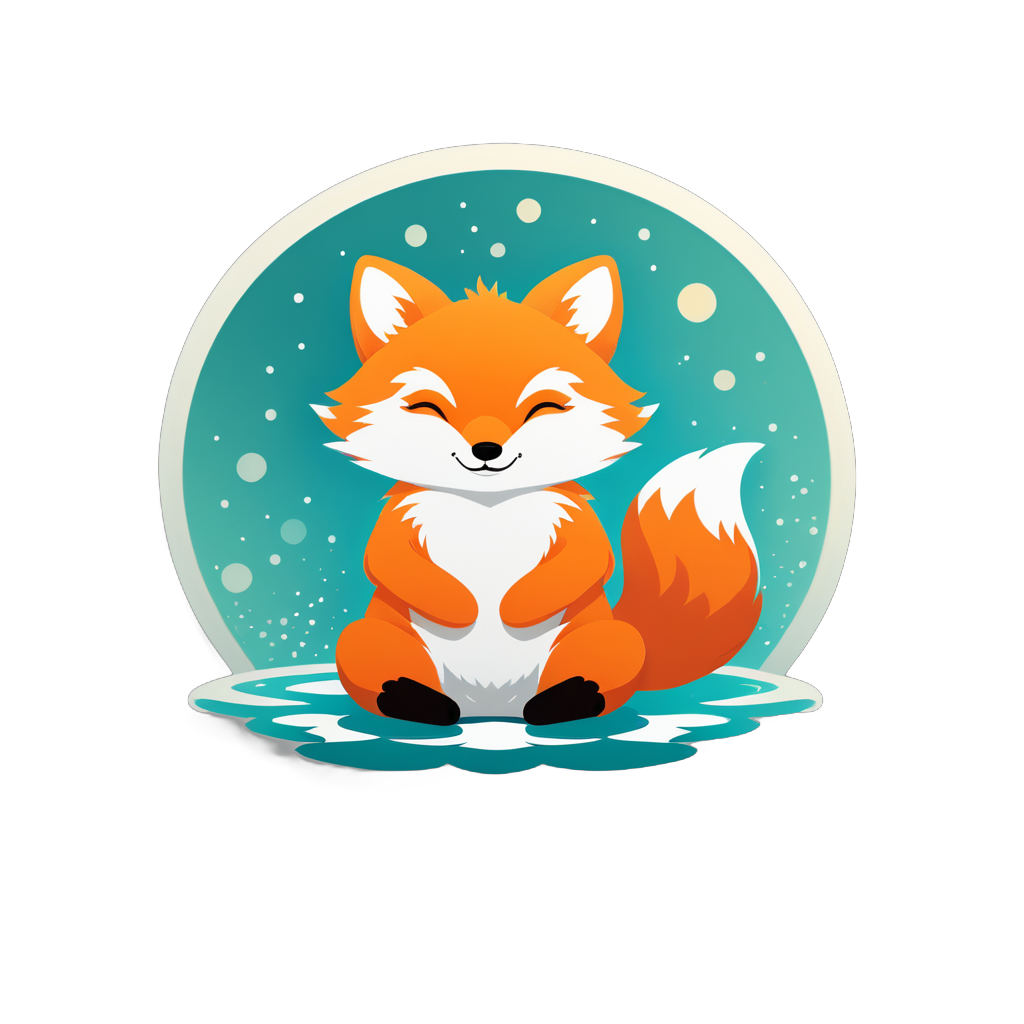 I made an AI sticker of Mini fox meditating