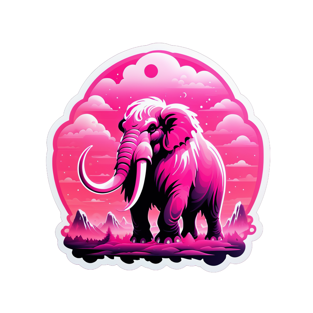 I made an AI sticker of mastodon in niflheim among pink fog