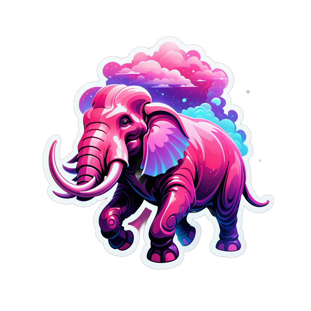I made an AI sticker of Flying mastodon in futuristic niflheim among ...