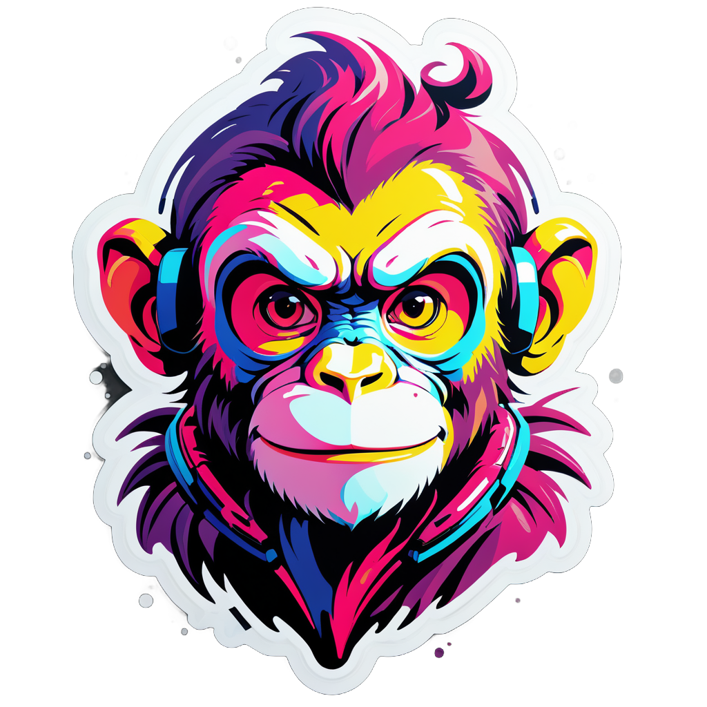 I made an AI sticker of monkey tech