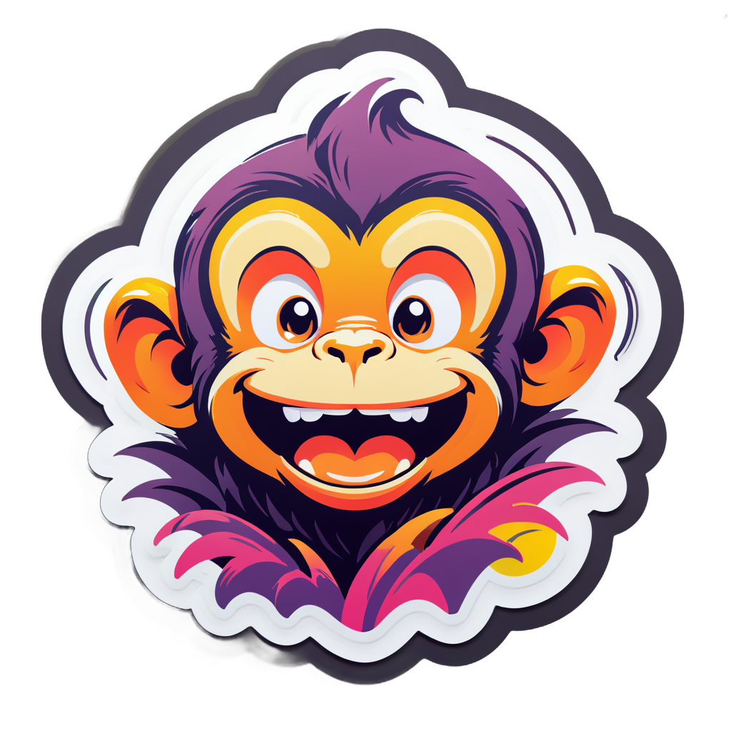 I made an AI sticker of monkey happy