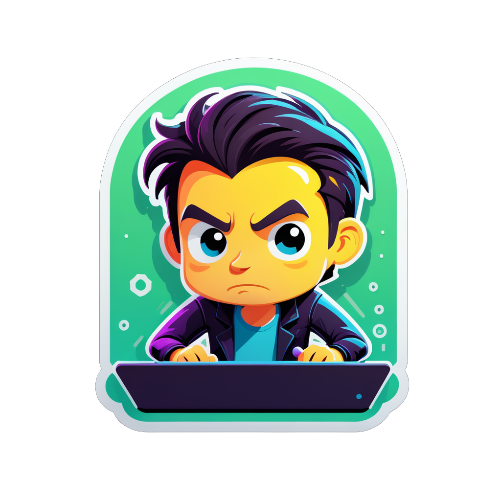 I made an AI sticker of computer developer strugling