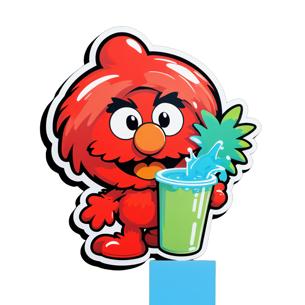I made an AI sticker of Elmo Sprite