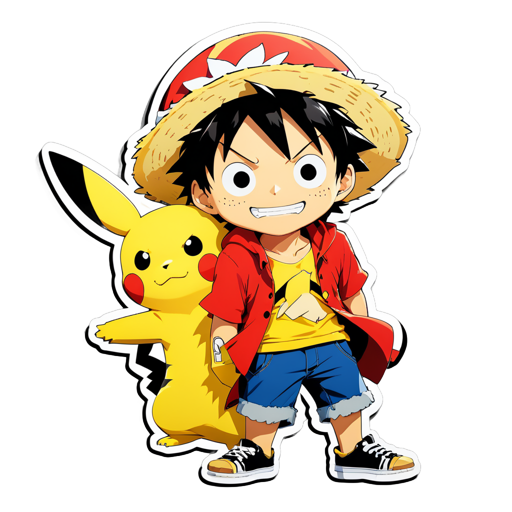 I made an AI sticker of luffy Pikachu