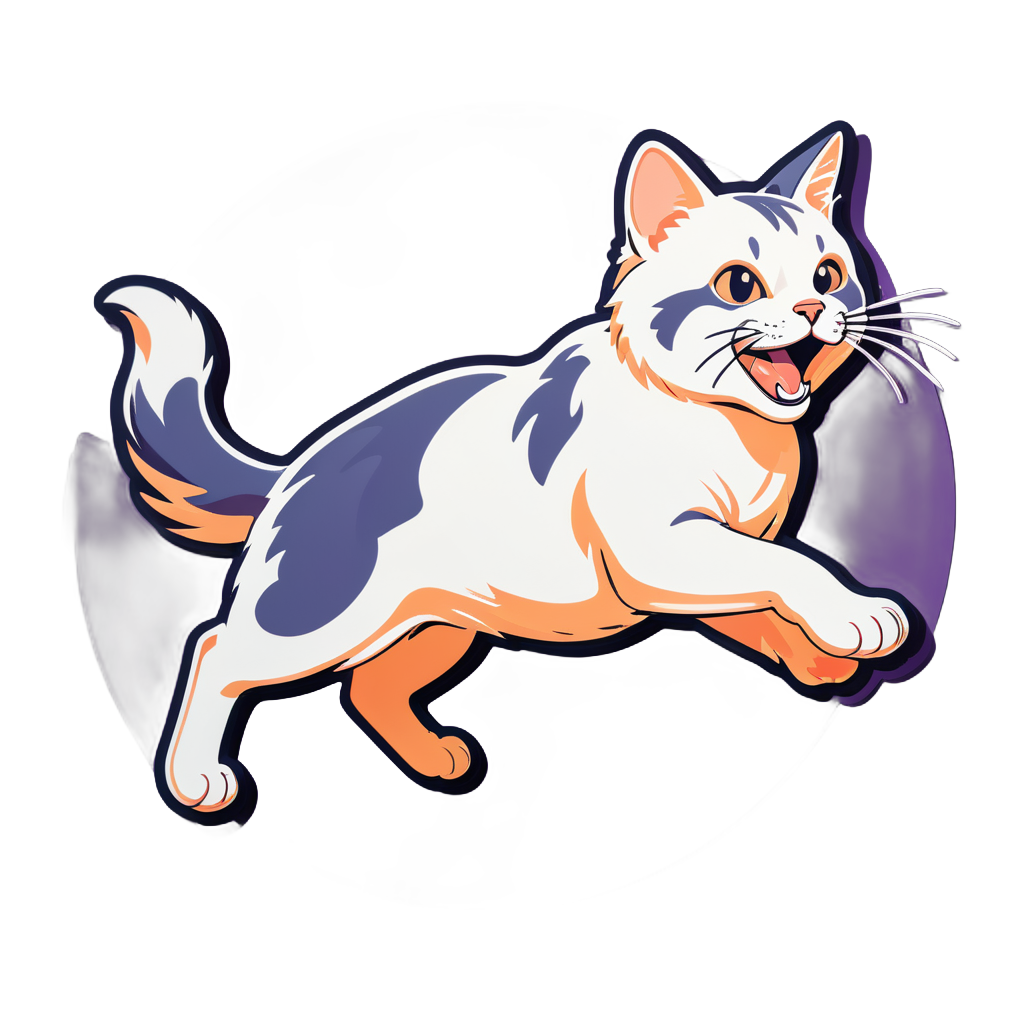 I made an AI sticker of running cat