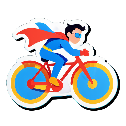 I made an AI sticker of Super Man riding a bike.