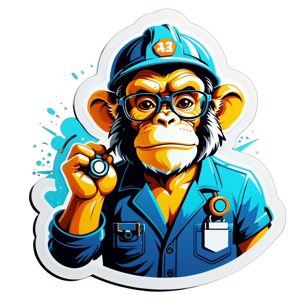 I made an AI sticker of Hardworking, 42-year-old Taurus engineer monkey ...