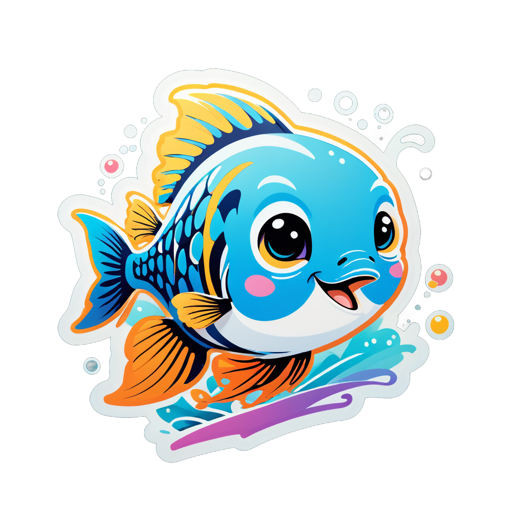 I made an AI sticker of cute fish
