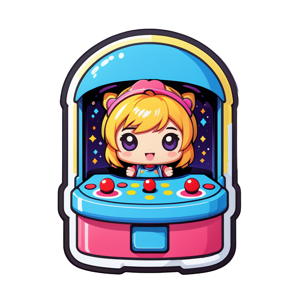 I made an AI sticker of Chibi style arcade game