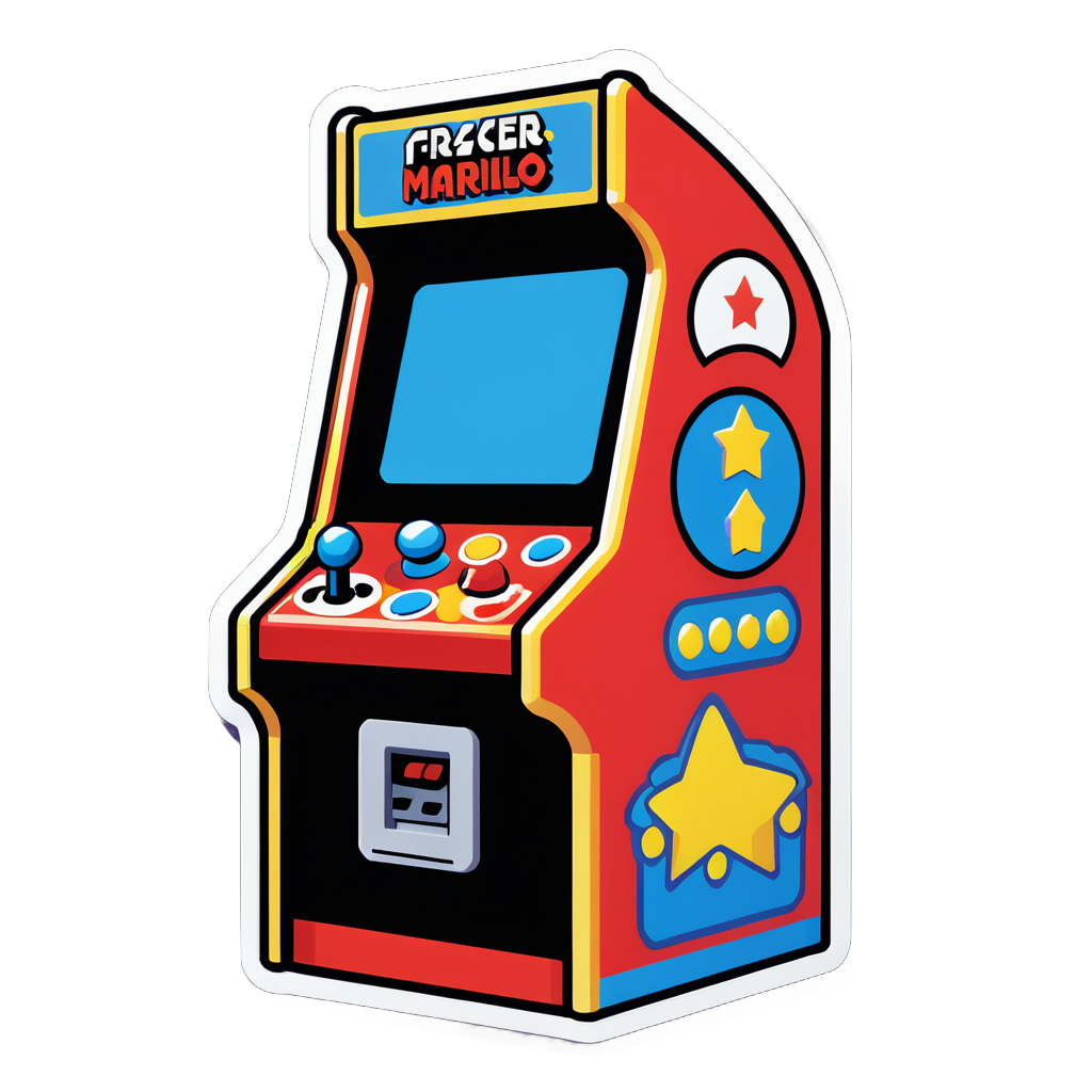 I made an AI sticker of Super Mario arcade machine