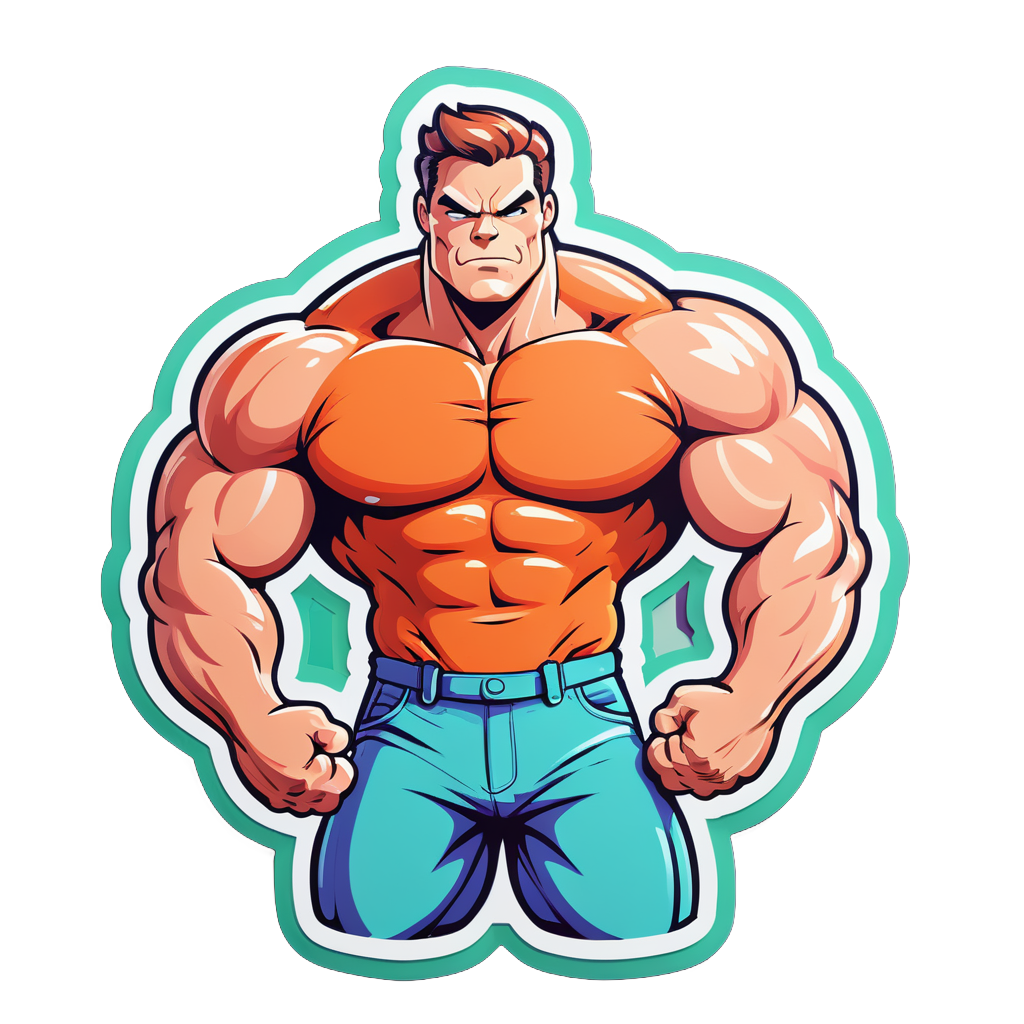 I made an AI sticker of muscle man
