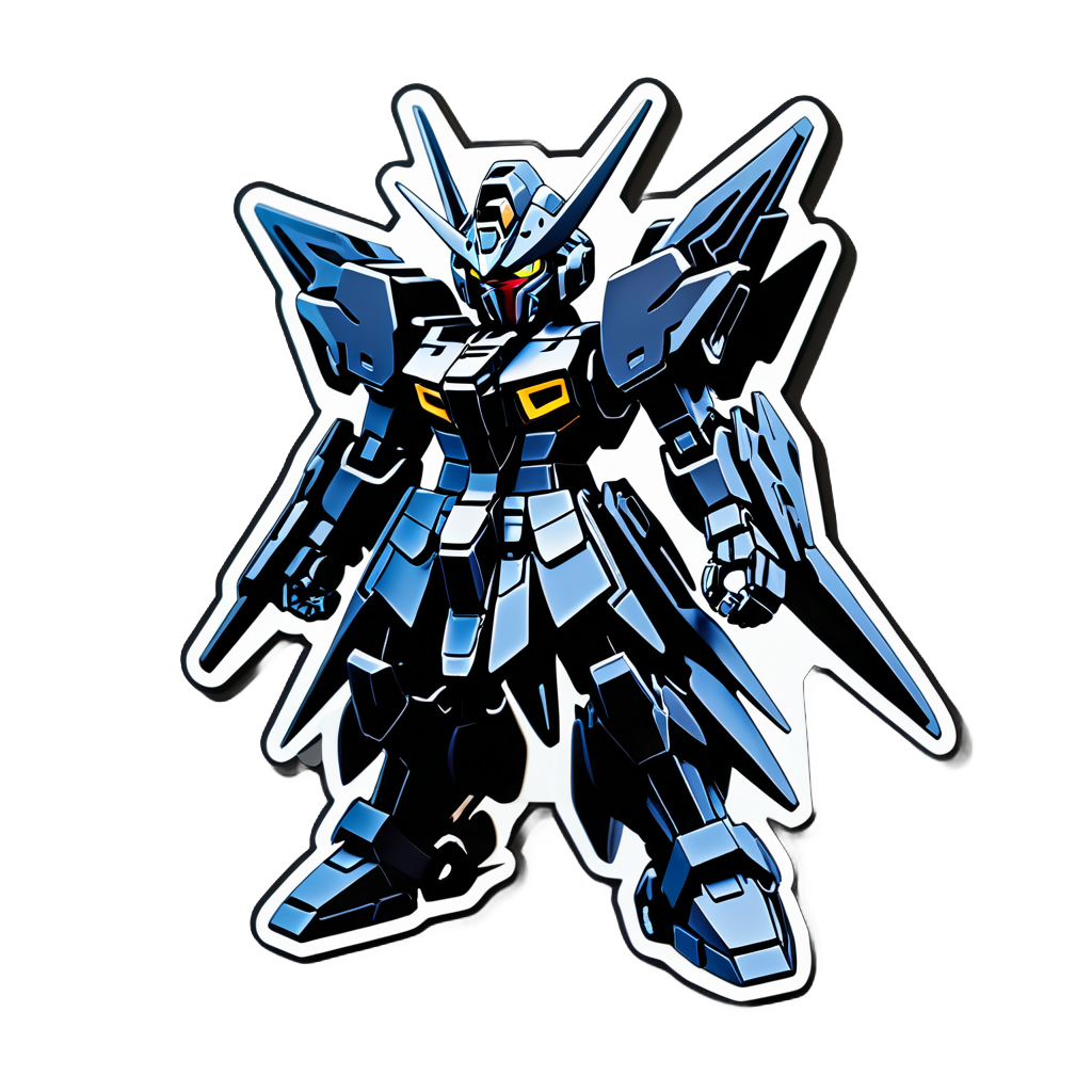 I made an AI sticker of black stealth gundam