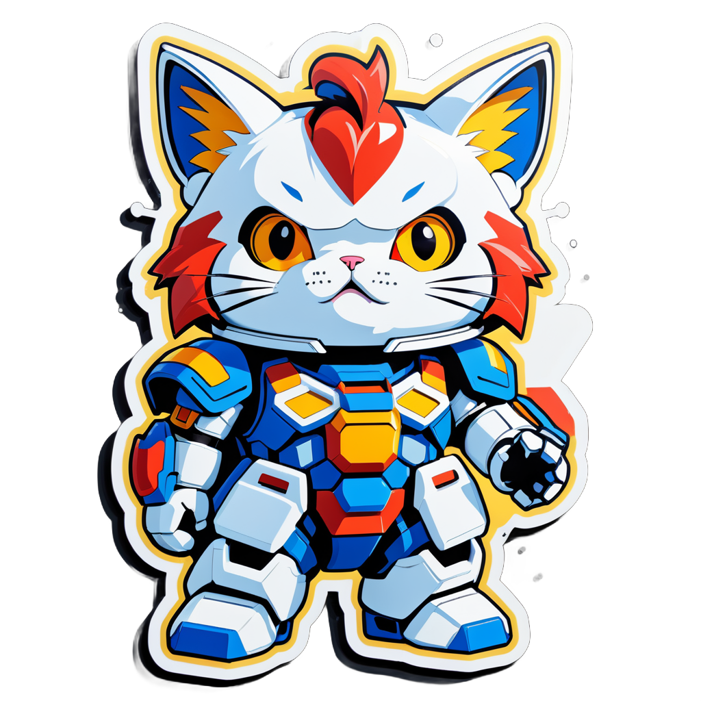 I made an AI sticker of cat gundam