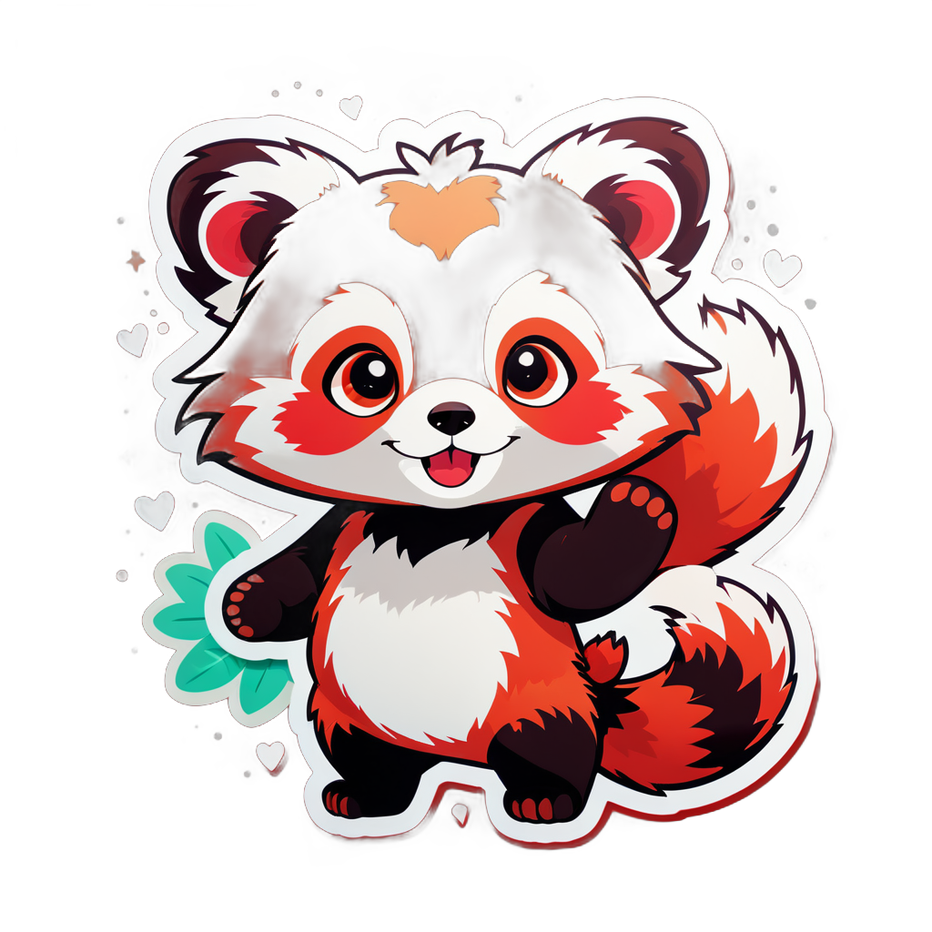 I made an AI sticker of cute red panda