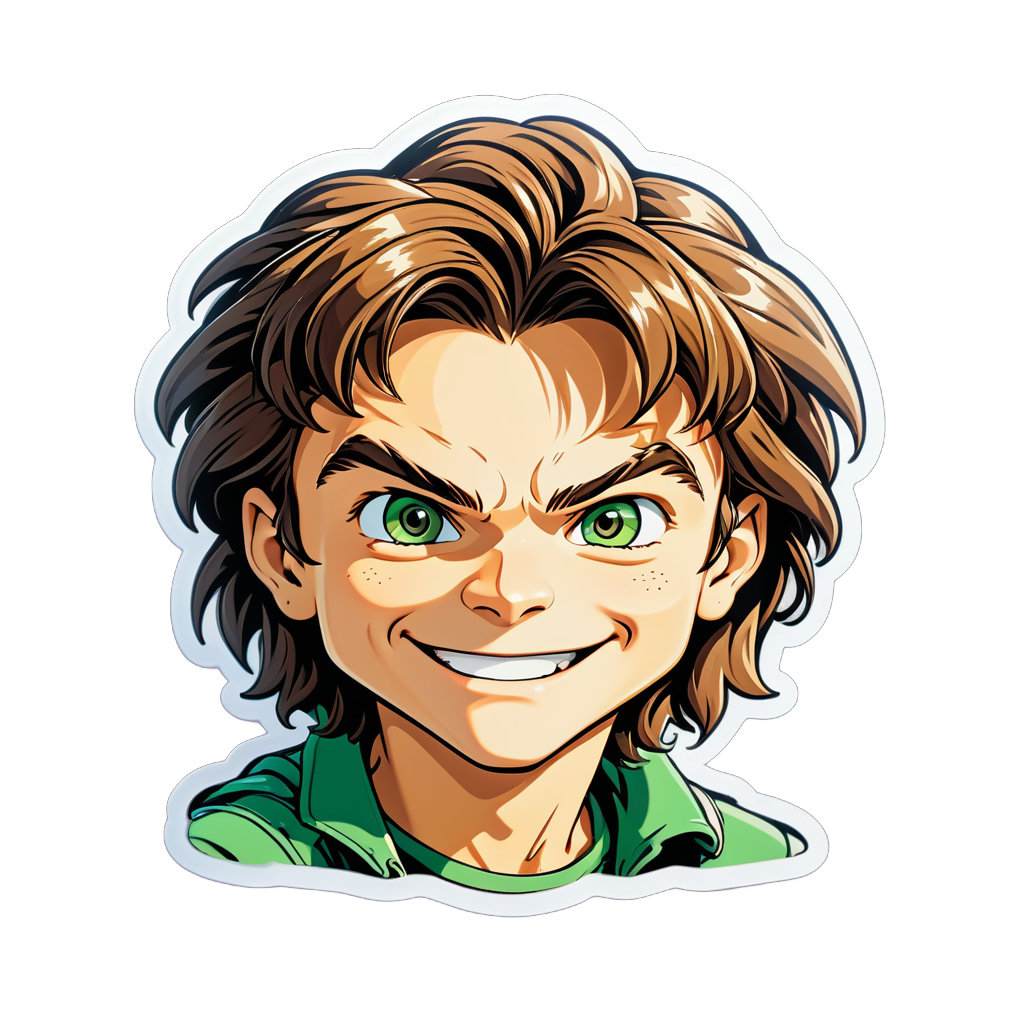I made an AI sticker of young leonardo smirk
