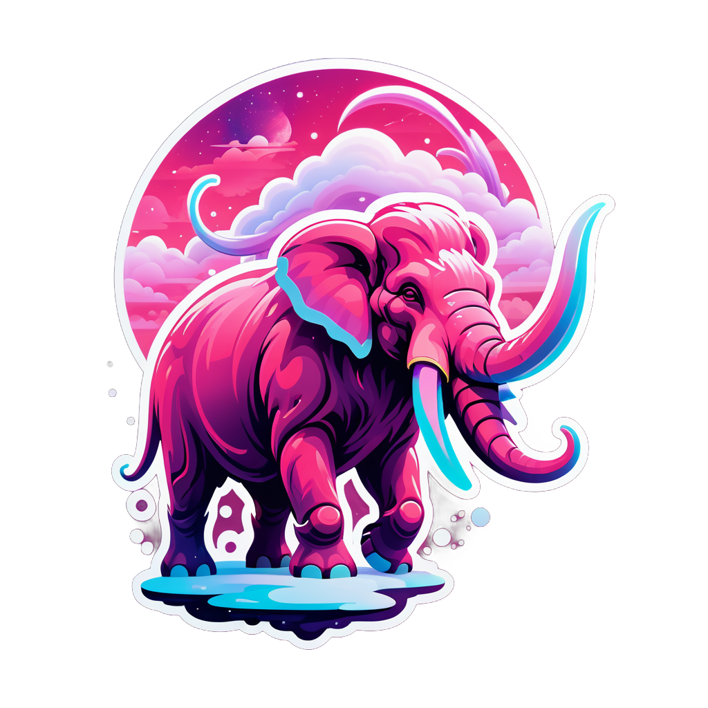I made an AI sticker of Flying mastodon in futuristic niflheim among ...