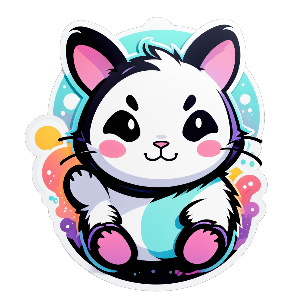 I made an AI sticker of panda cat