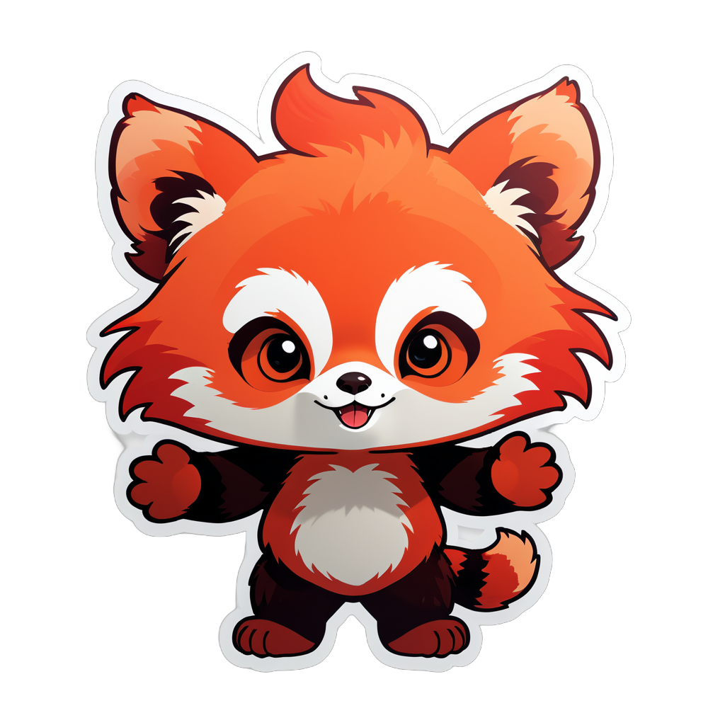 I made an AI sticker of Like a human red panda